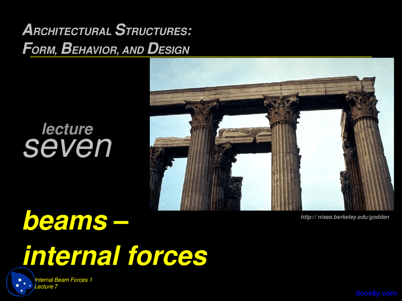 Internal Forces Architectural Structures Lecture Slides Docsity
