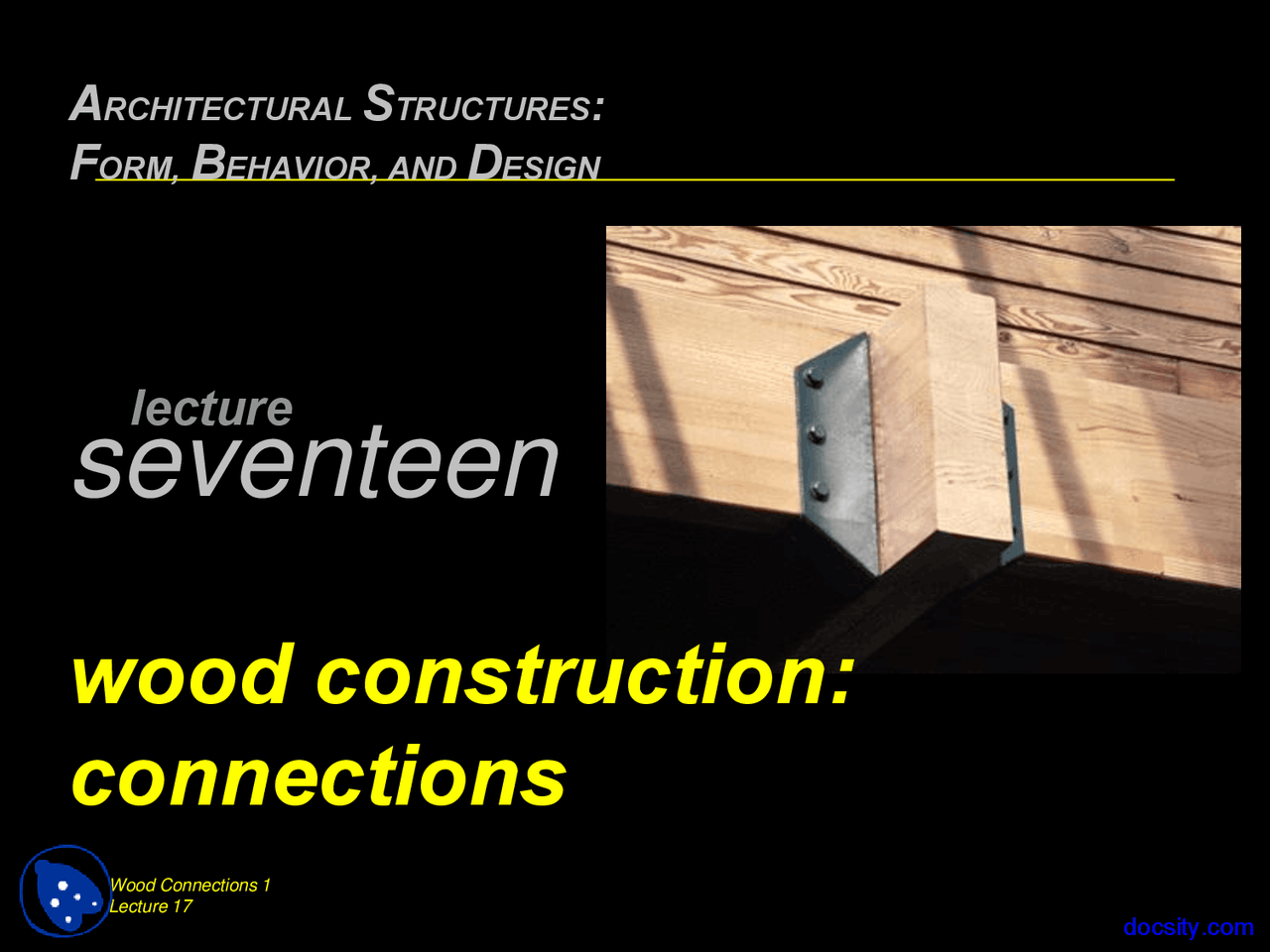 Connections Architectural Structures Lecture Slides Docsity