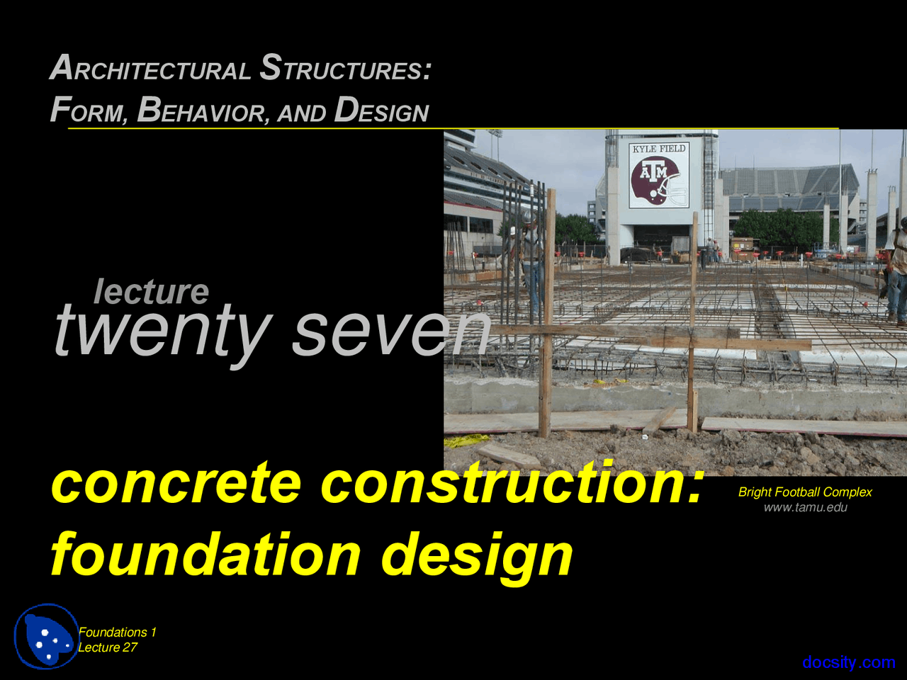 Foundation Design Architectural Structures Lecture Slides Docsity
