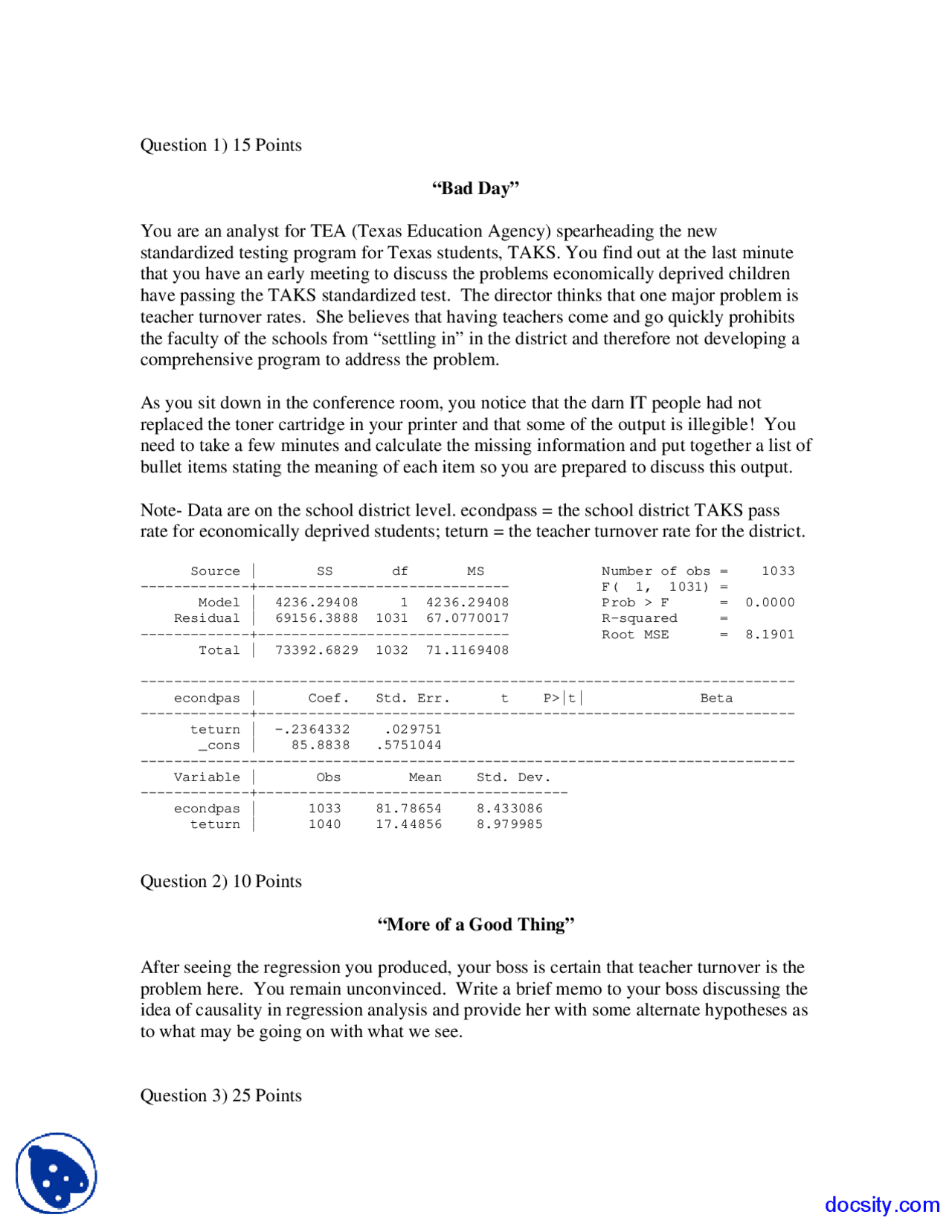 Bad Day Risk And Public Policy Quiz Docsity