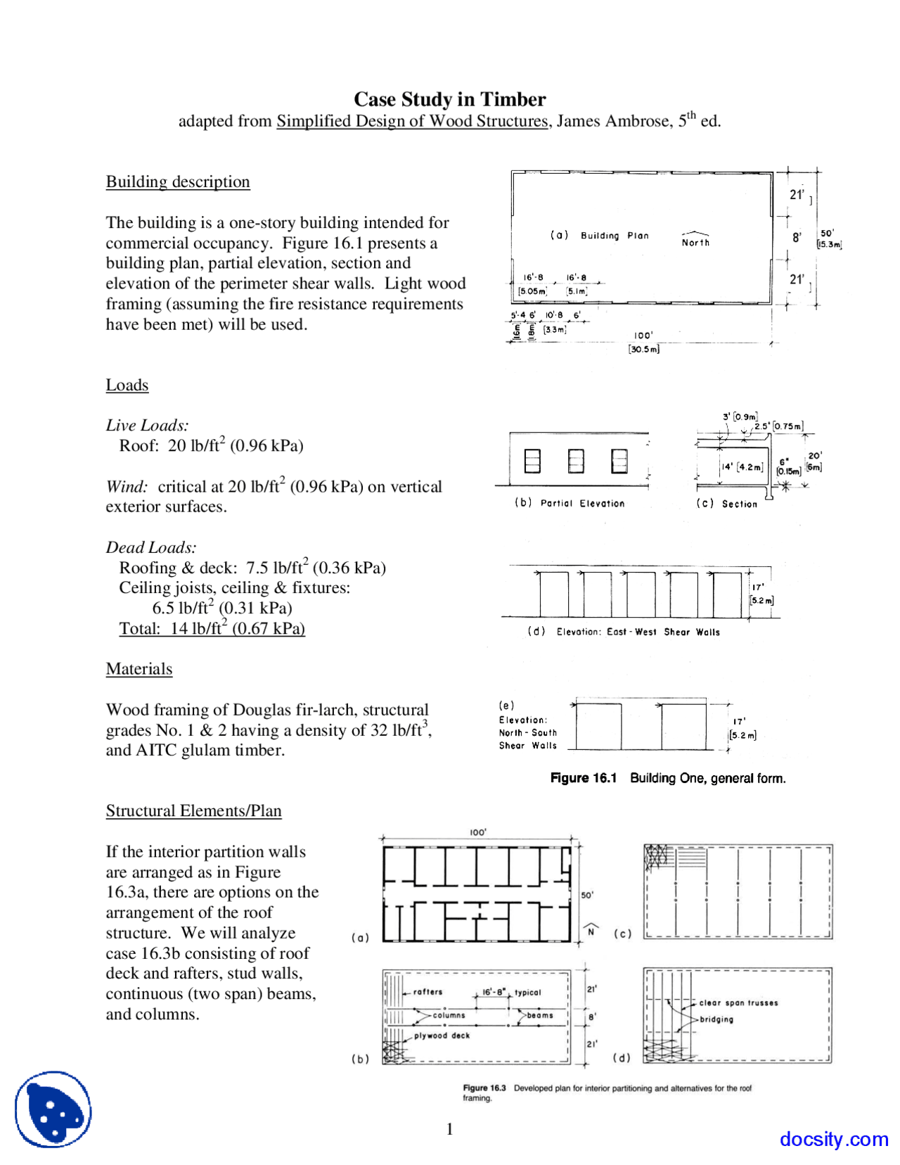 Wood Case Architectural Structures Lecture Notes Docsity