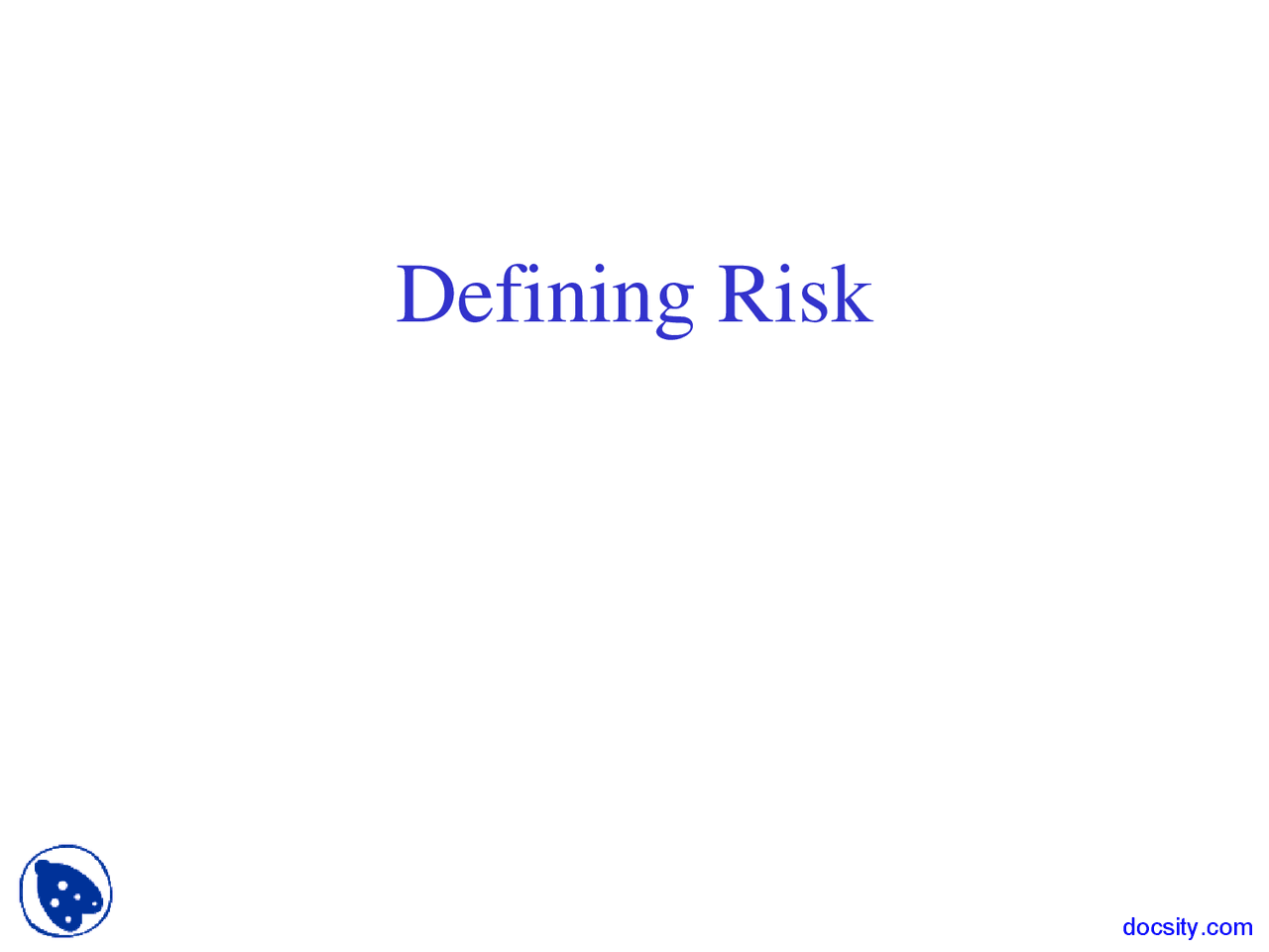 Defining Risk Risk And Public Policy Lecture Slides Docsity