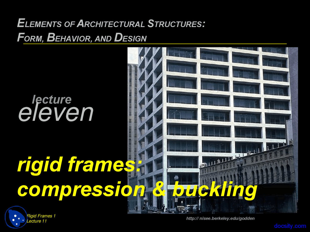 Rigid Frames Elements Of Architectural Structures Lecture Slides