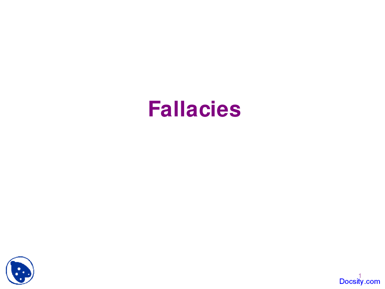 Fallacies Critical Thinking Lecture Slides Docsity