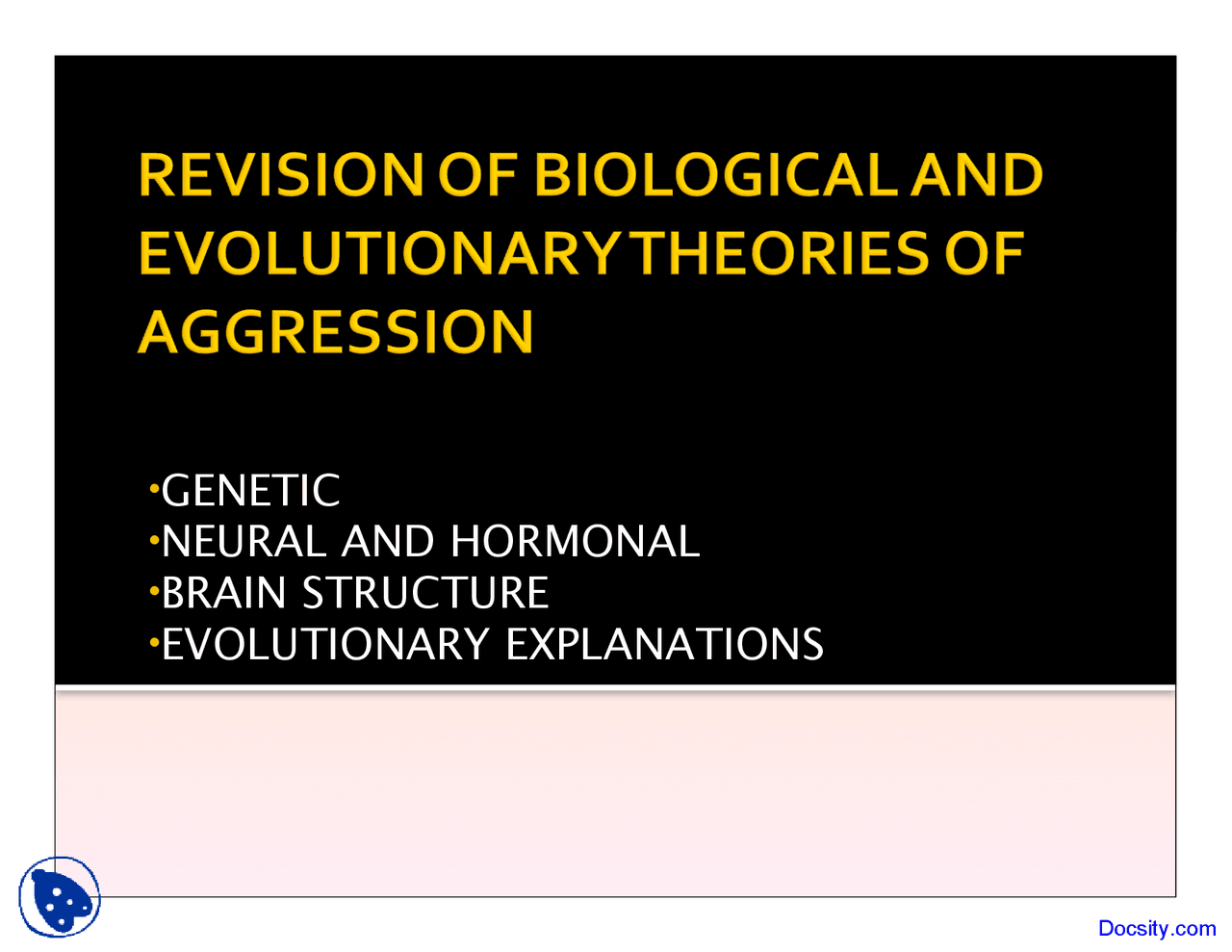 Theories On Aggression Cognitive Developmental Psychology Lecture
