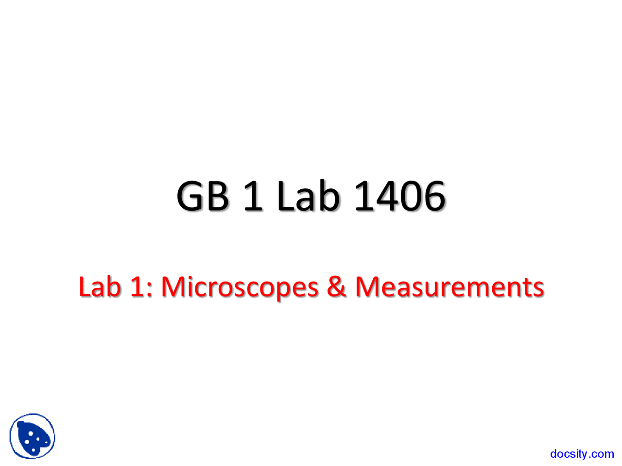 Microscopes Biology Lab Manual Docsity