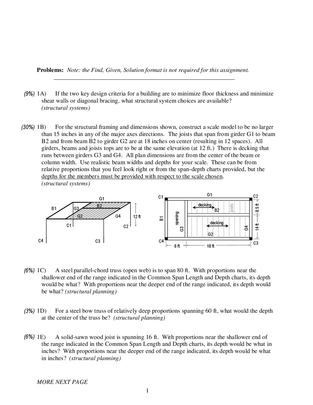 Structural Planning Architectural Structures Assignment Exercises