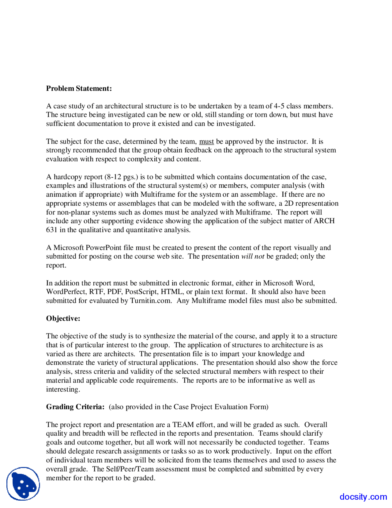 Supporting Evidence Architectural Structures Lecture Notes Docsity