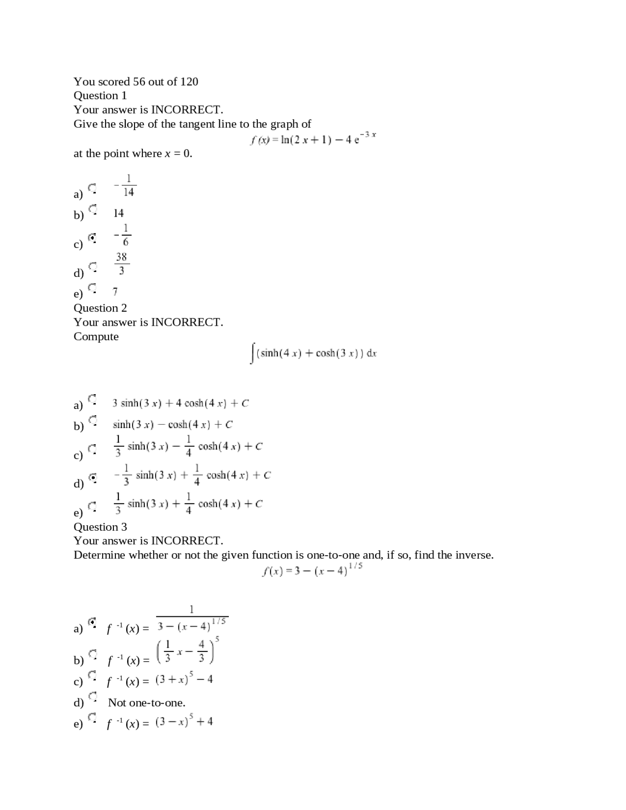 Calculus Ii Questions With Correct Answers Math 1432 Docsity