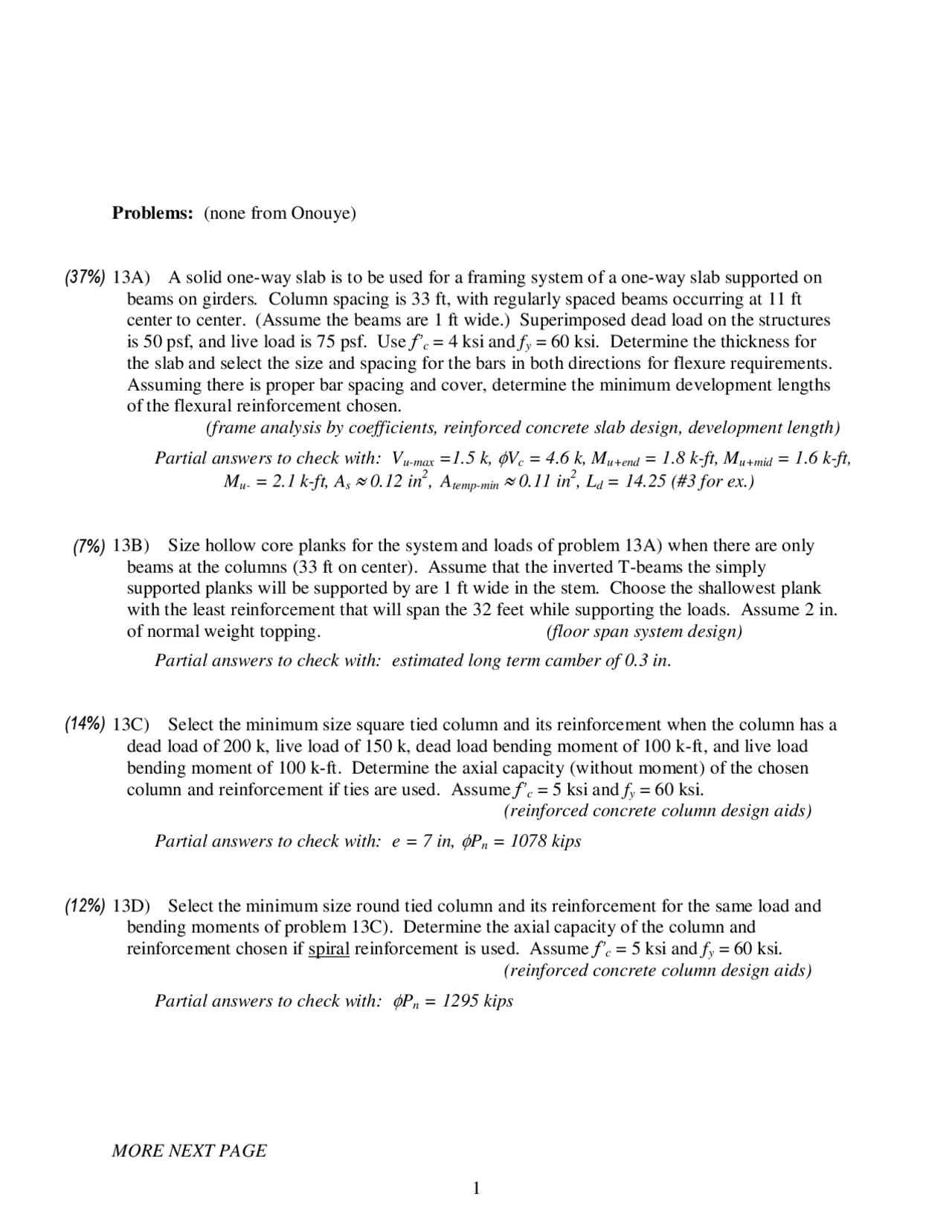 Column Spacing Architectural Structures Assignment Docsity