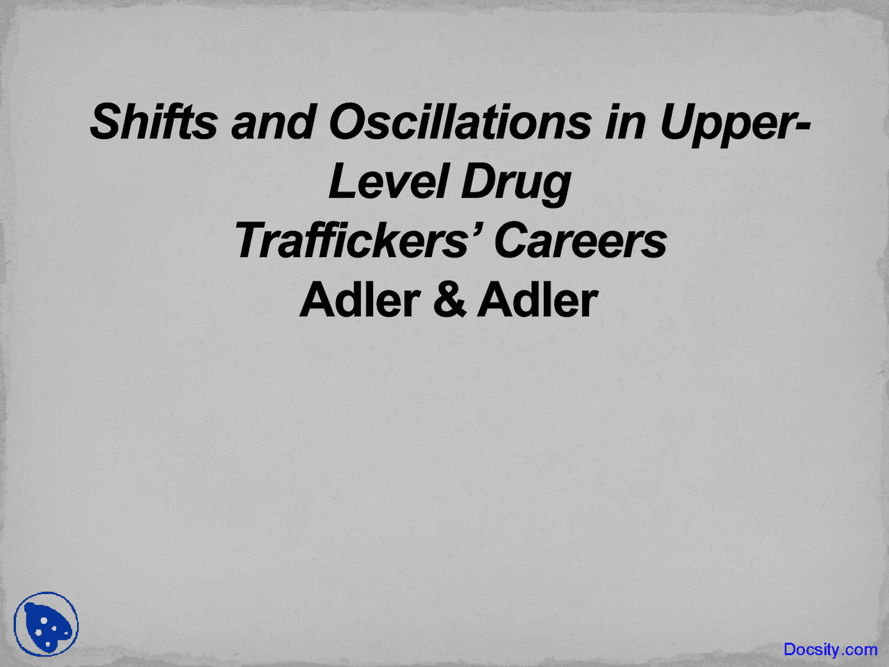 Shifts And Oscillations In Upper Level Drug Deviance Lecture Slides