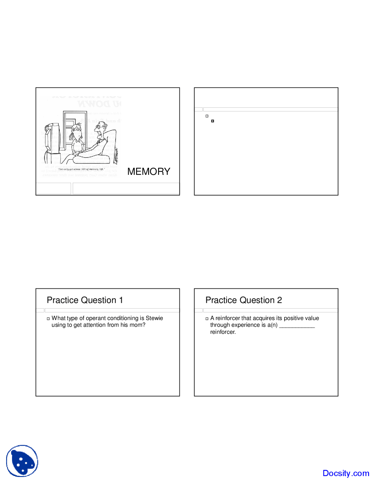 Memory Basic Psychology Lecture Slides Docsity