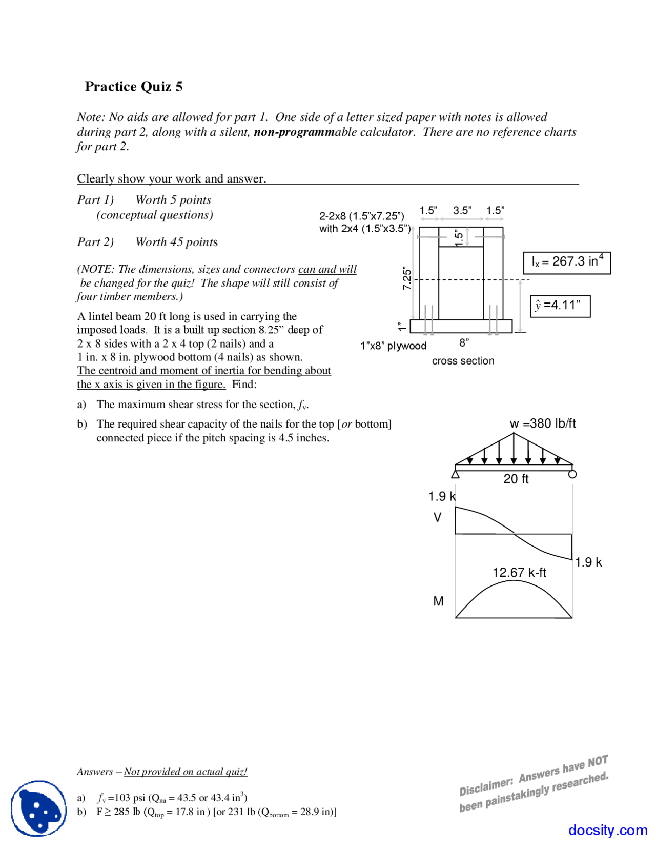 Sizes And Connectors Elements Of Architectural Structures Quiz