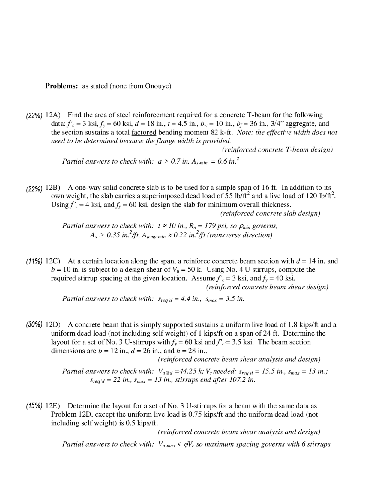 Concrete Slab Architectural Structures Assignment Docsity