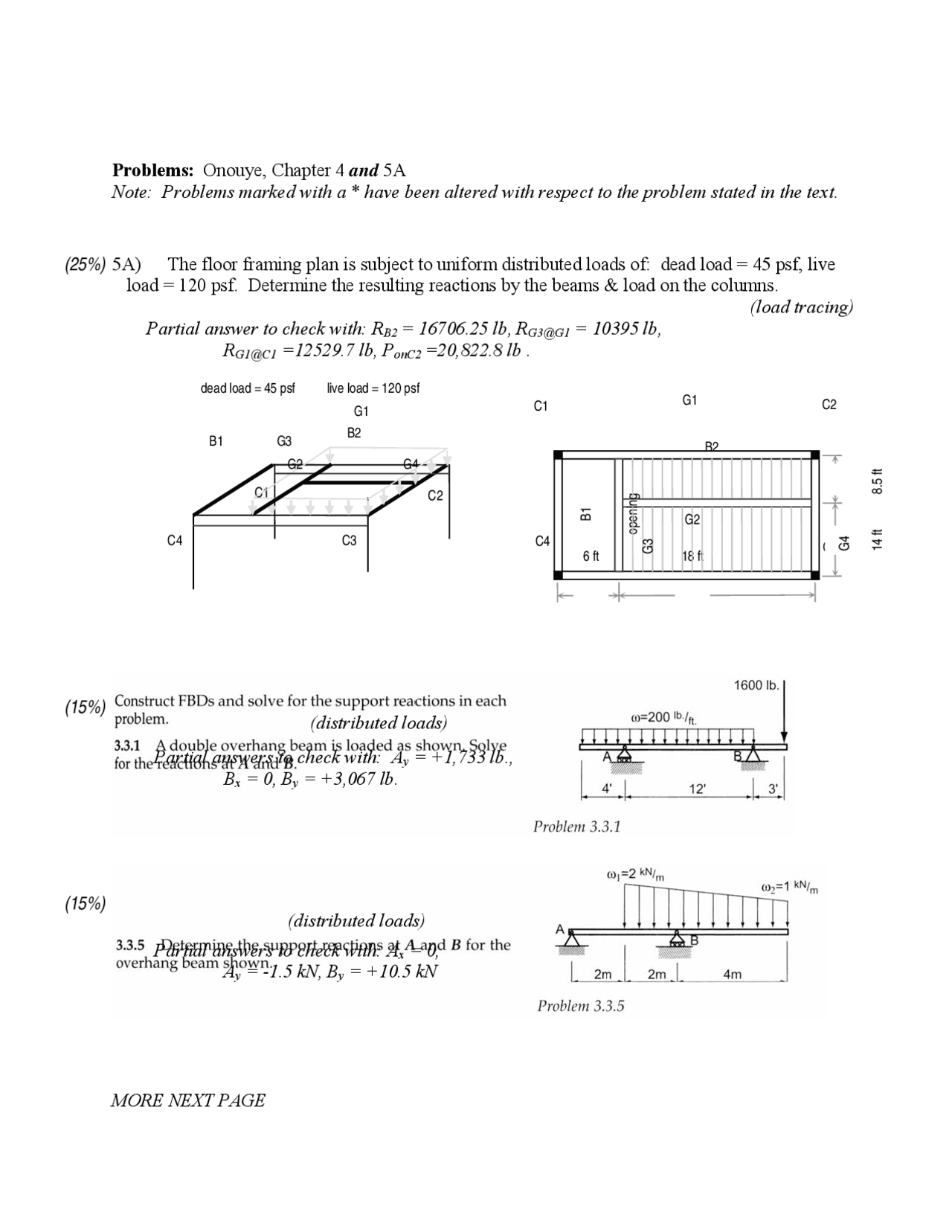 Uniform Distributed Architectural Structures Assignment Docsity