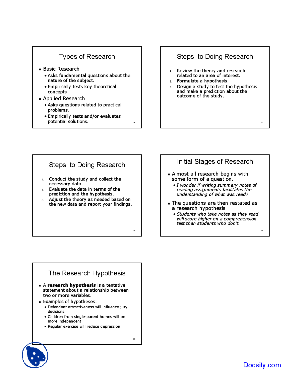 Types Of Research Introduction To Psychological Methods Lecture
