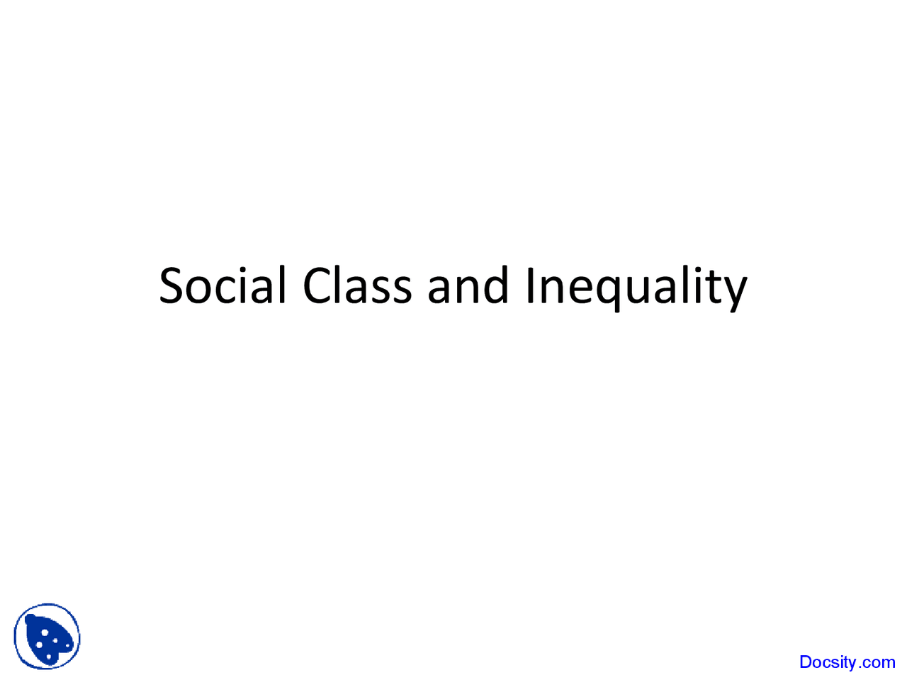 Social Class and Inequality - Basics of Sociology - Lecture Slides ...