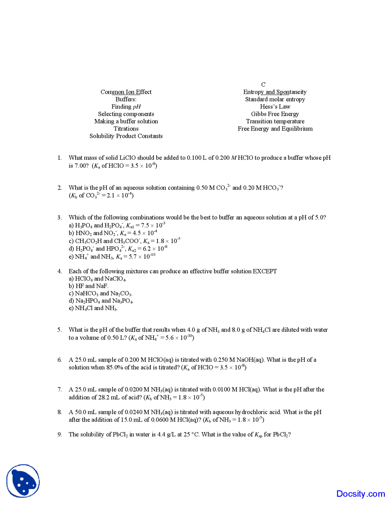 Gibbs Free Energy - General Chemistry - Solved Quiz | Exercises ...