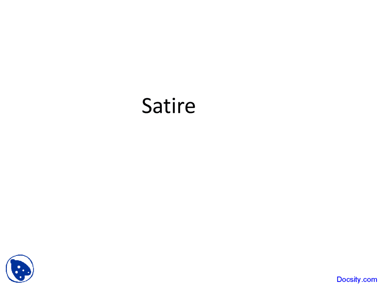 Satire - Popular Culture - Lecture Slides - Docsity