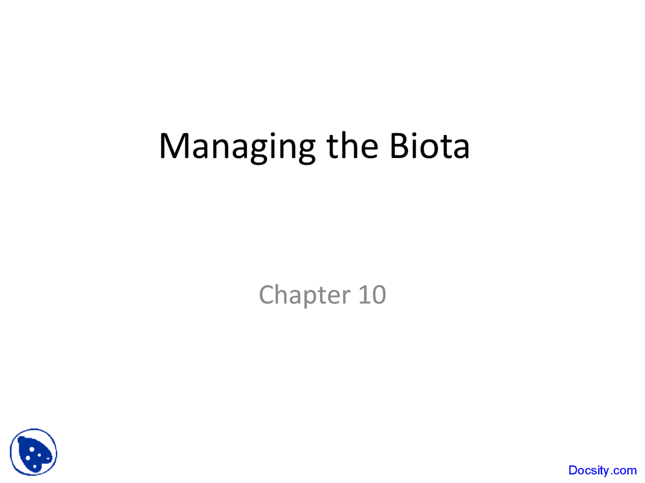 Managing Biota Wildlife Biology Lecture Slides Docsity