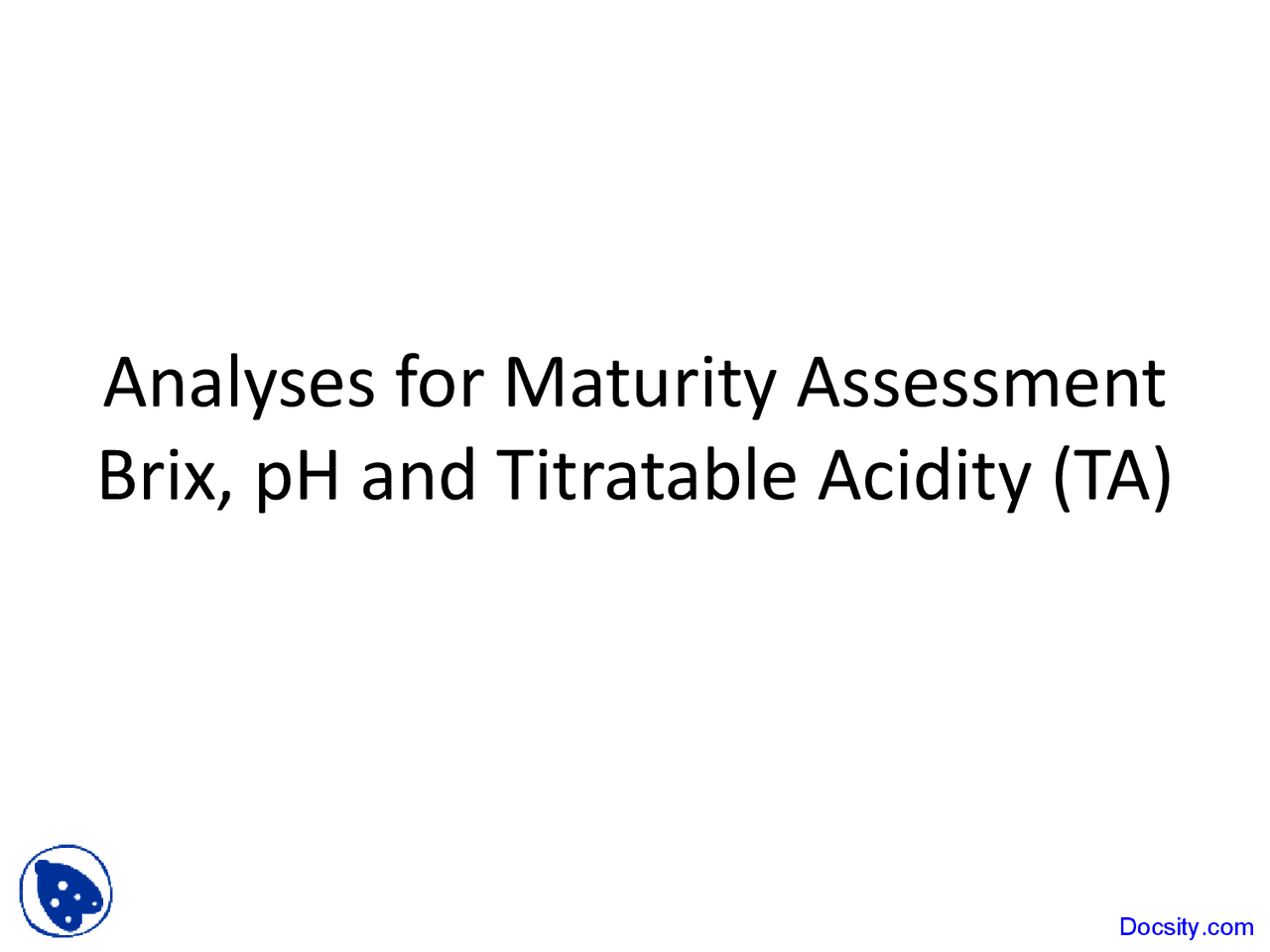 Titratable Acidity Wine Lecture Slides Docsity