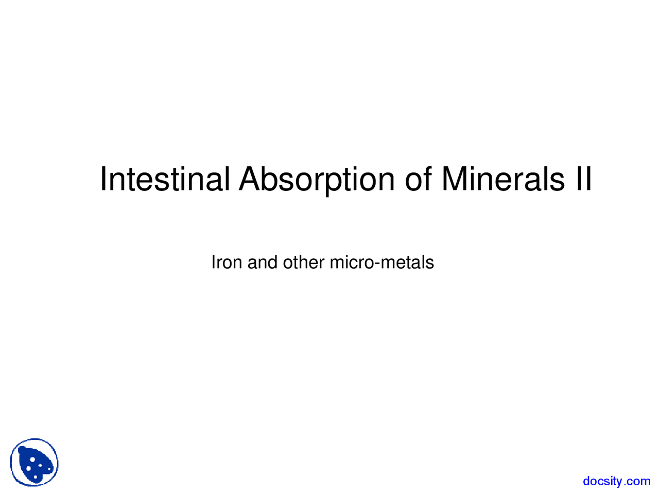 Intestinal Absorption Nutrition Lecture Slides Docsity