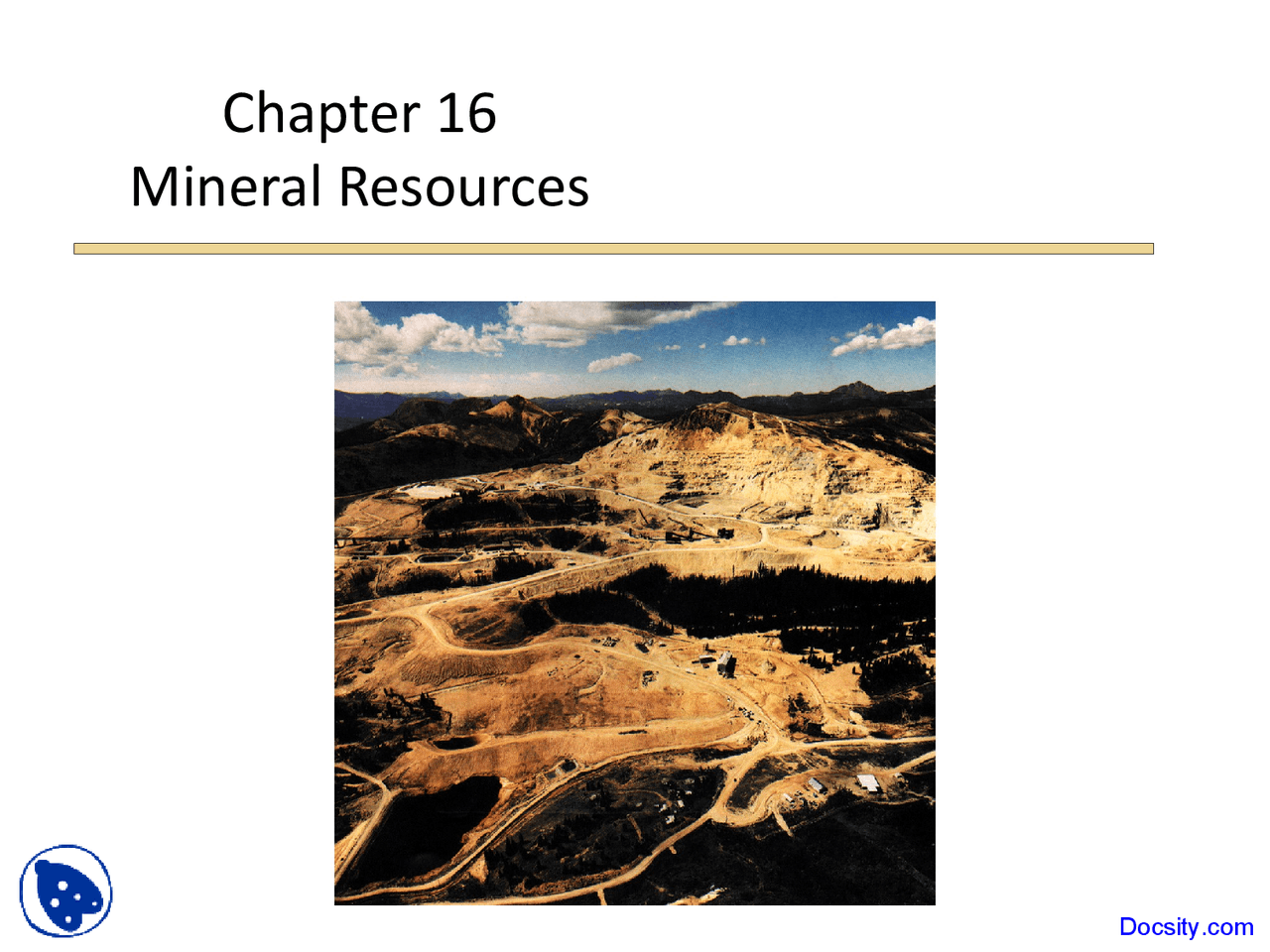 Mineral Resources - Introduction to Ecology - Lecture Slides - Docsity