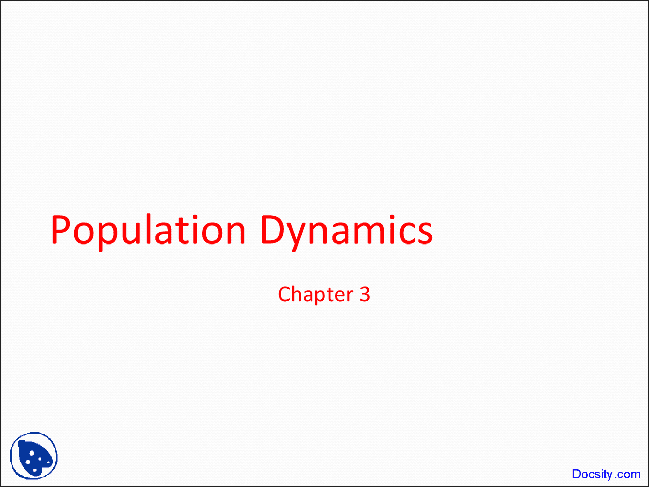 Population Dynamics Wildlife Biology Lecture Slides Docsity