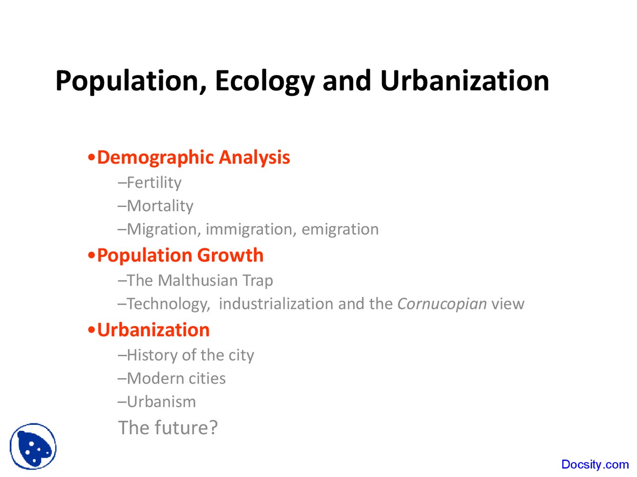 Population Ecology And Urbanization Basics Of Sociology Lecture