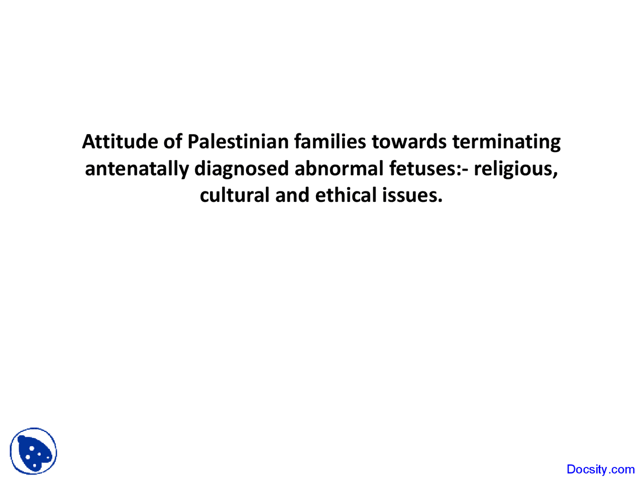 Abnormal Fetuses Paediatrics Lecture Slides Docsity