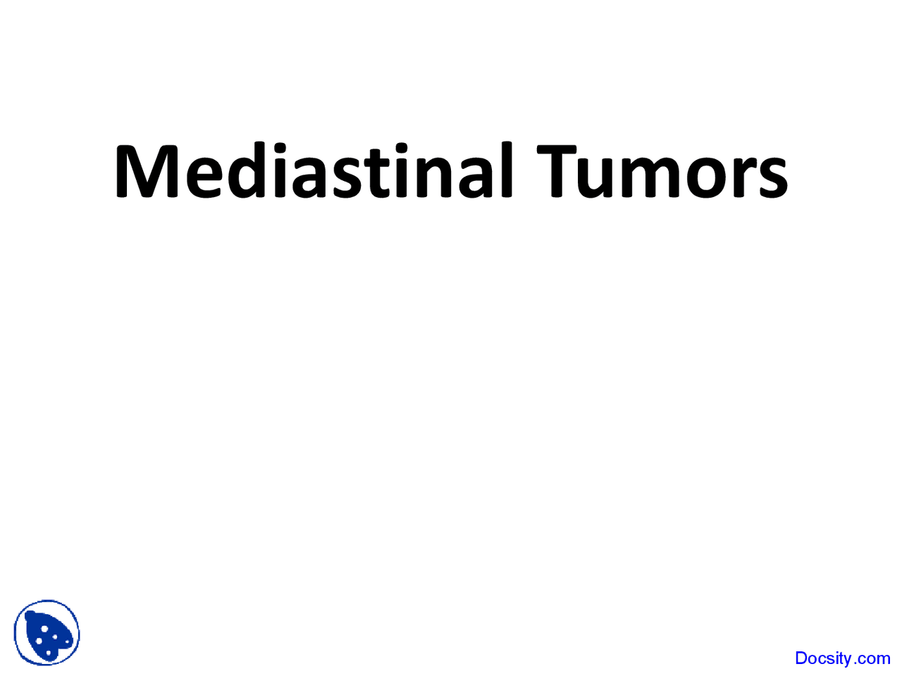 Mediastinal Tumors Paediatrics Lecture Slides Docsity