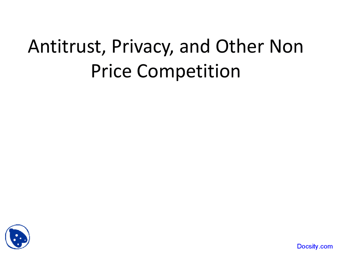 Non Price Competition - Competition Law - Lecture Slides - Docsity