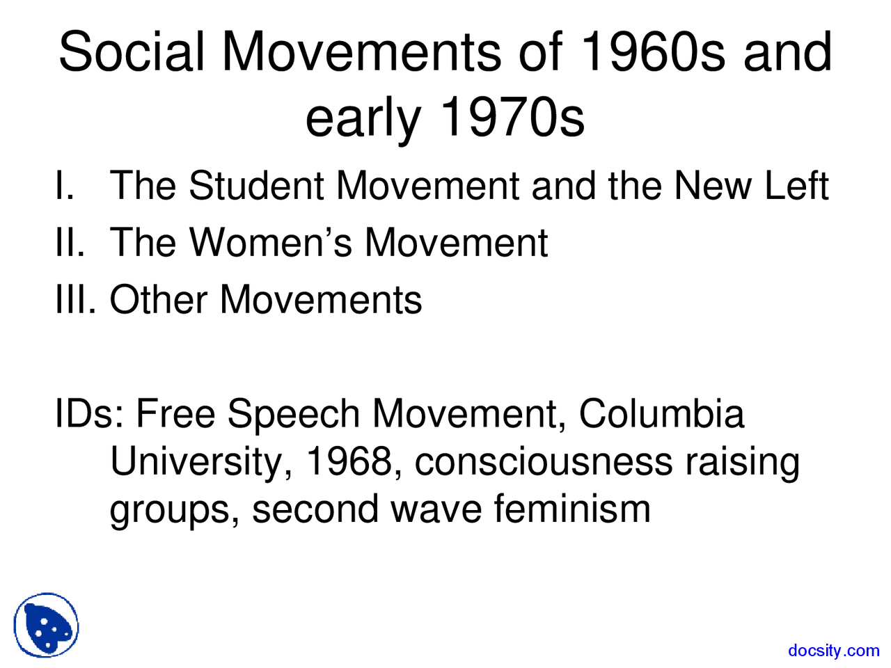 Social Movements History Of United States Lecture Slides Docsity