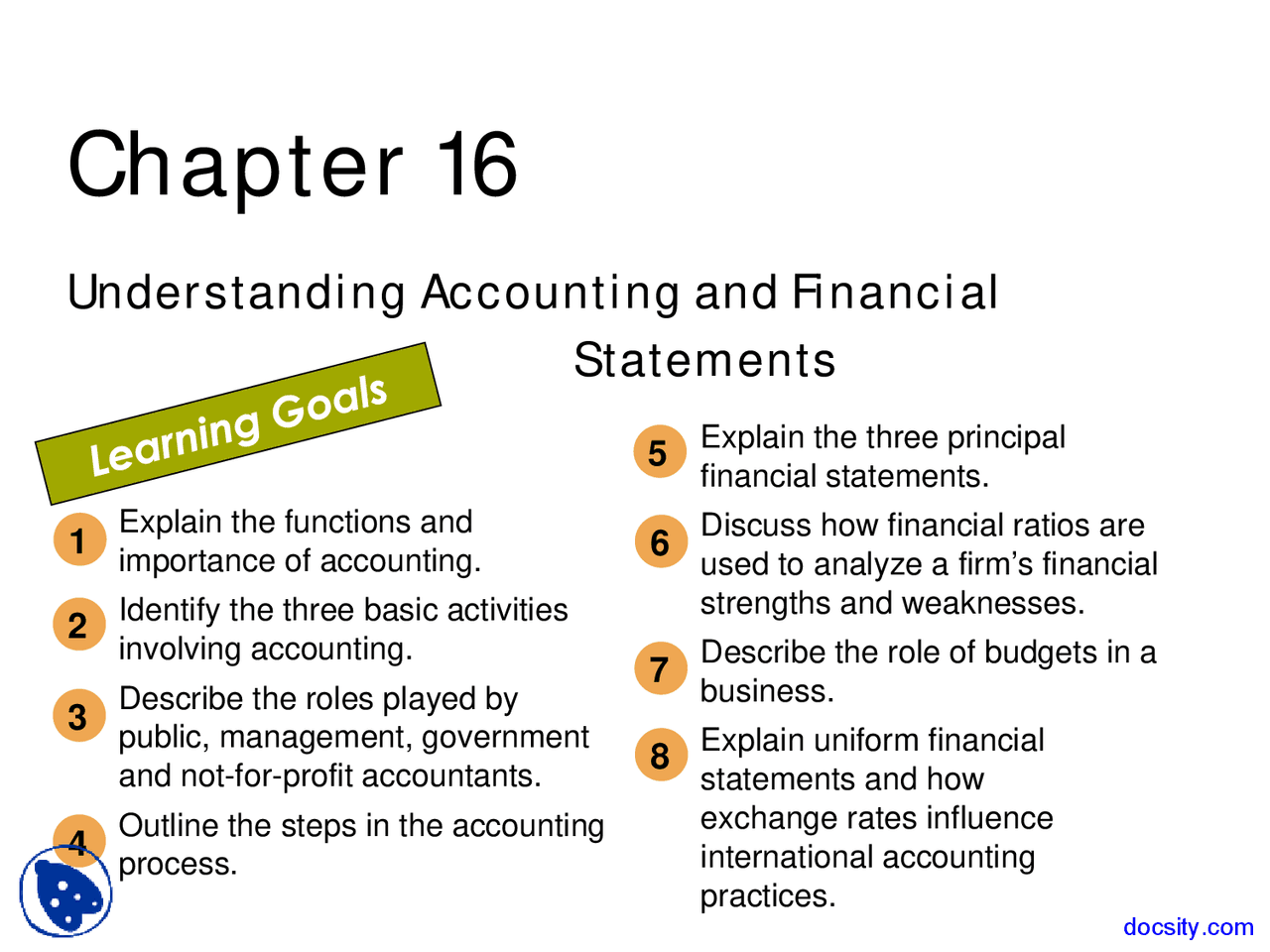 Understanding Accounting, Financial Statements - Intro to Business - Lecture Slides - Docsity