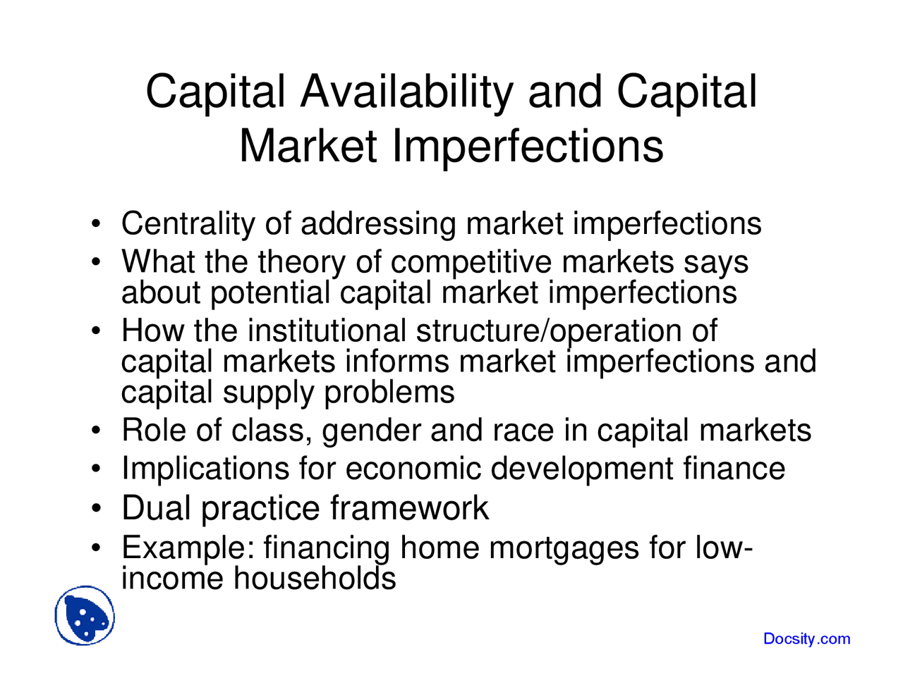 Capital Availability - Financing Economic Development - Lecture Slides ...