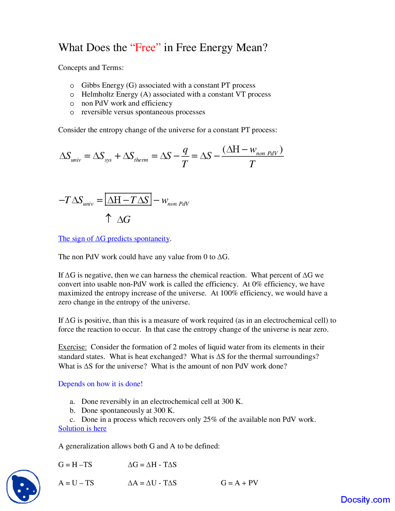 Understanding the Concept of 'Free' Energy in Thermodynamics ...