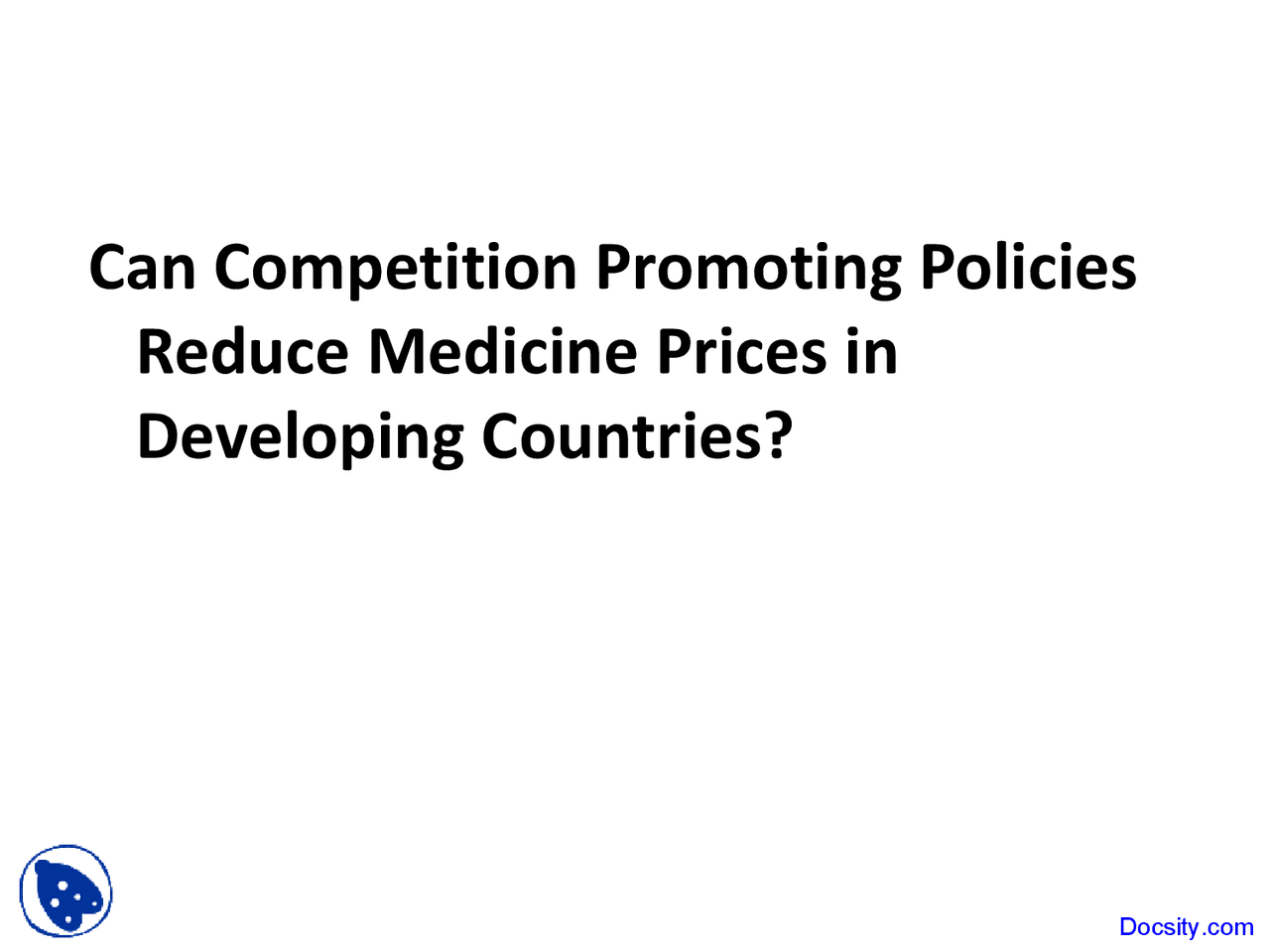 Competition Promoting Policies - Competition Law - Lecture Slides | Slides Competition Law and ...