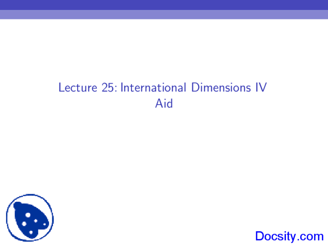 International Dimensions Challenge Of World Poverty Lecture Slides