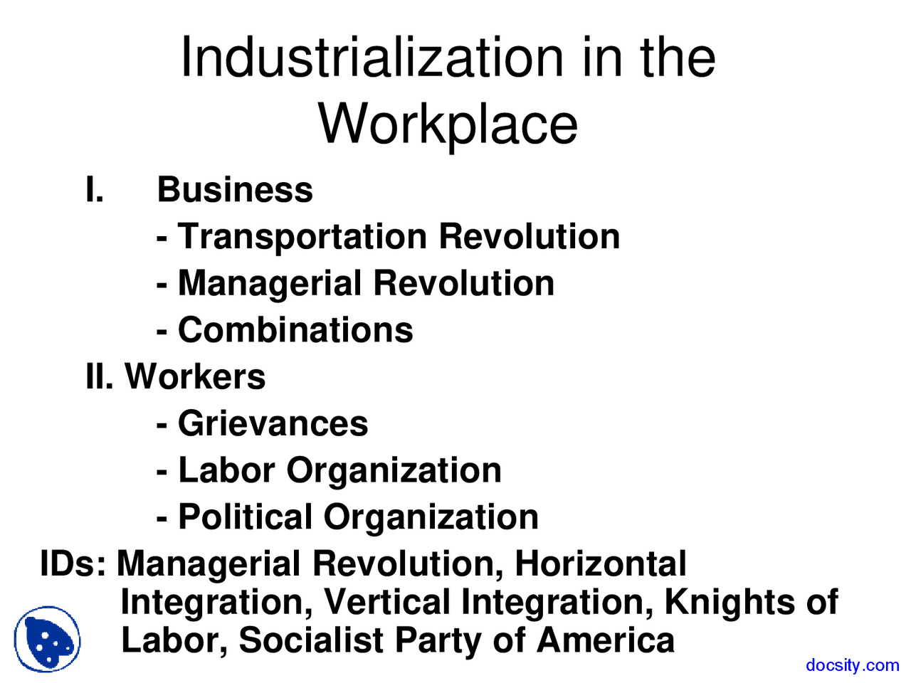 Industrialization History Of United States Lecture Slides Docsity