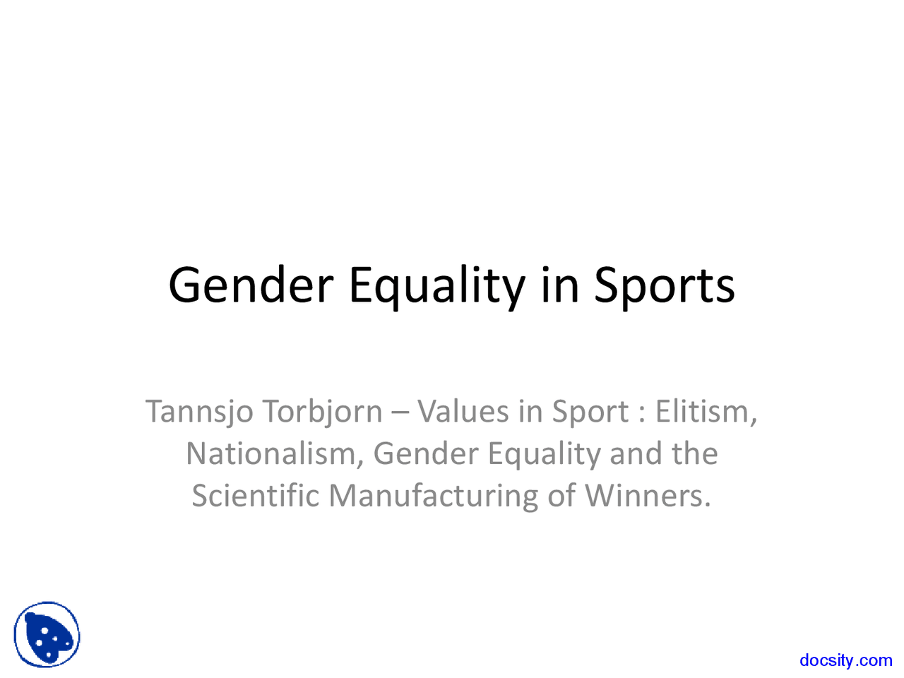 Nationalismgender Equality Gender Inequality Lecture Slides Docsity