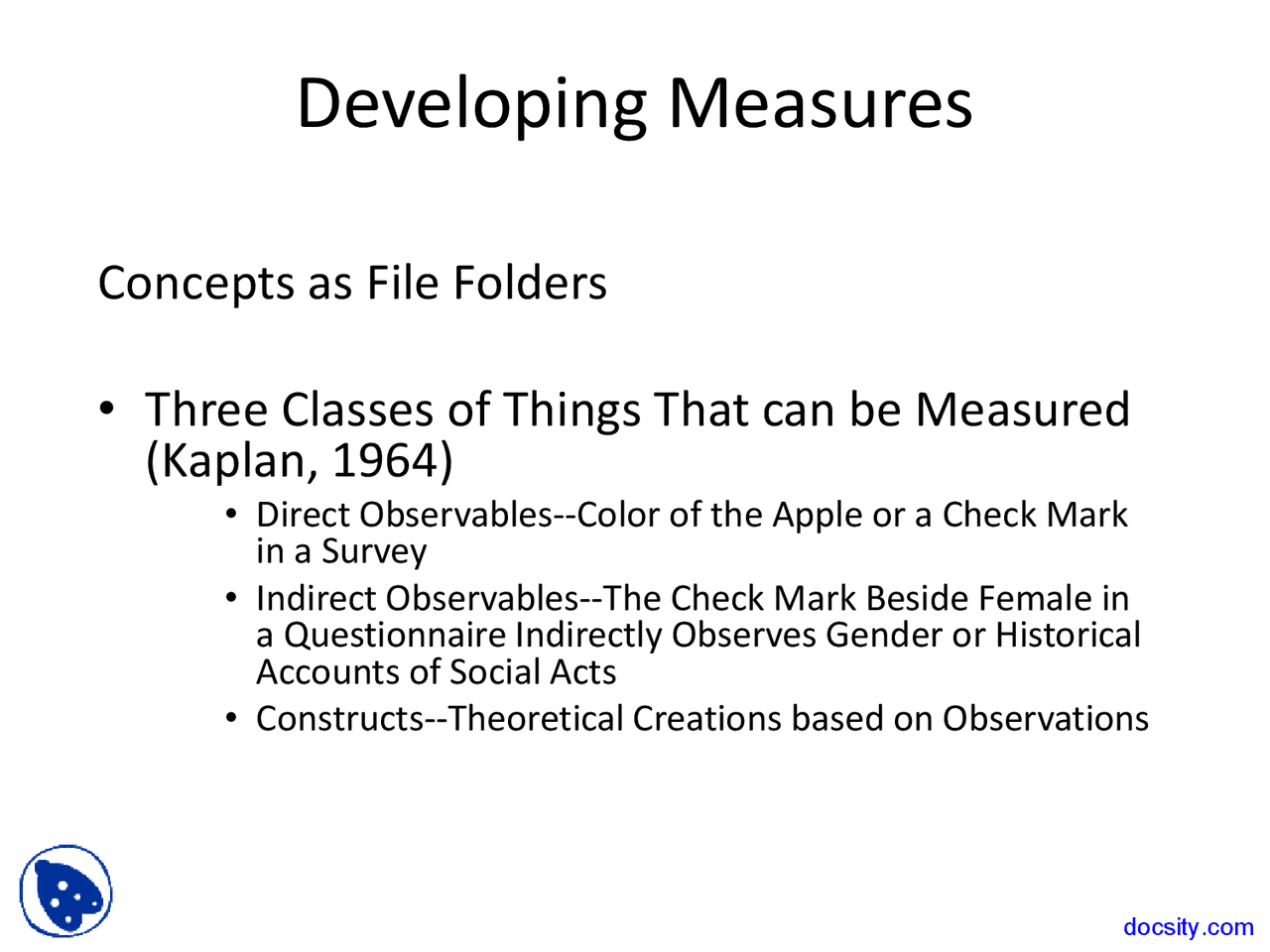Developing Measures Program Development And Evaluation Lecture