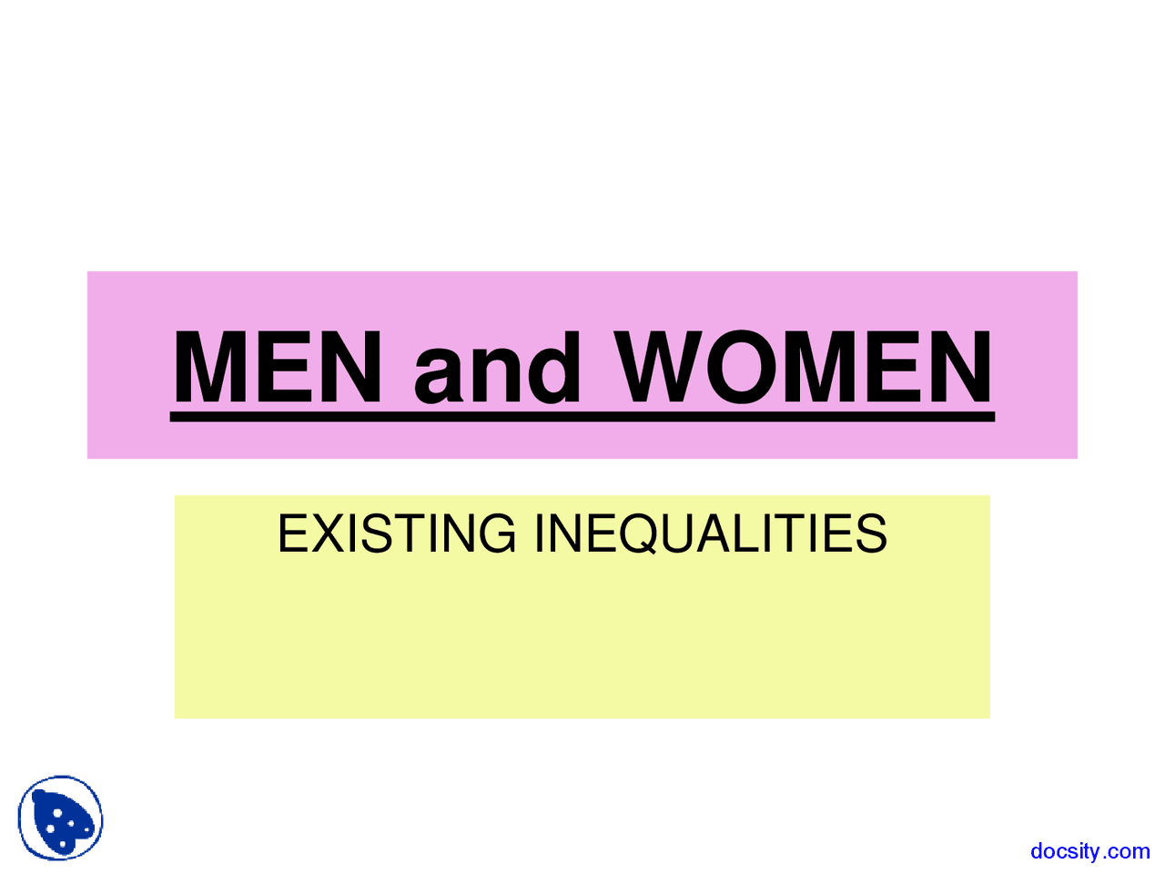 Men and Women - Gender Inequality - Lecture Slides | Slides Sociology ...
