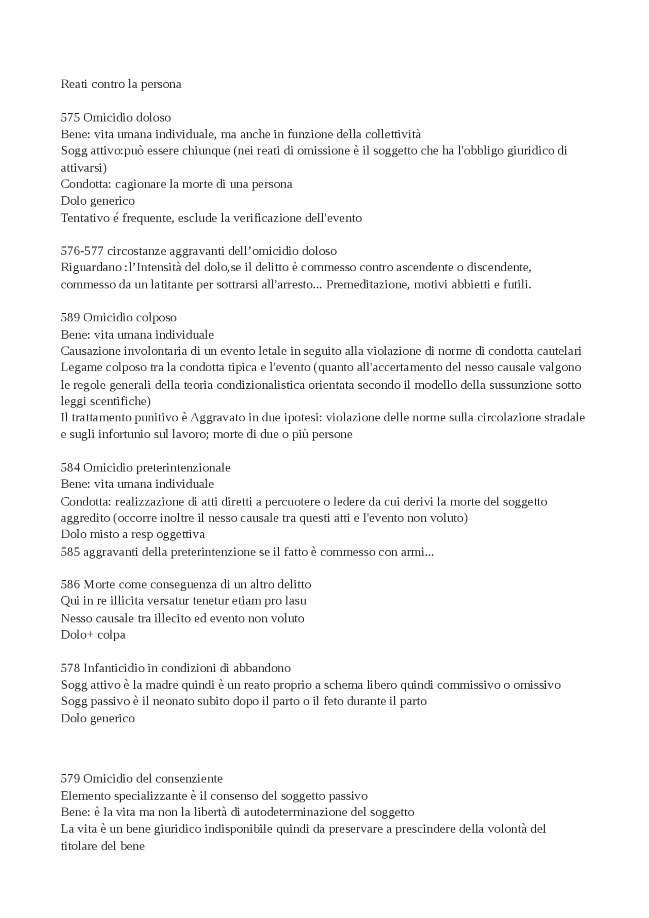 Reati Contro La Persona Docsity