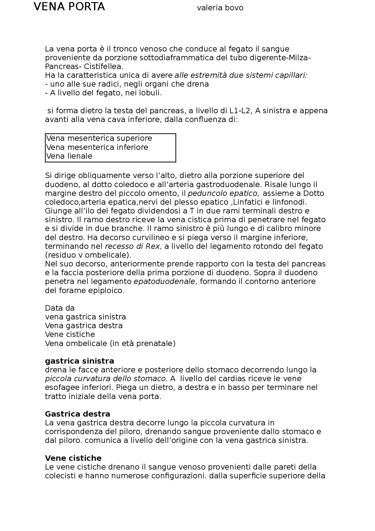 Sistema della vena porta - Schemi - anatomia | Schemi e mappe ...