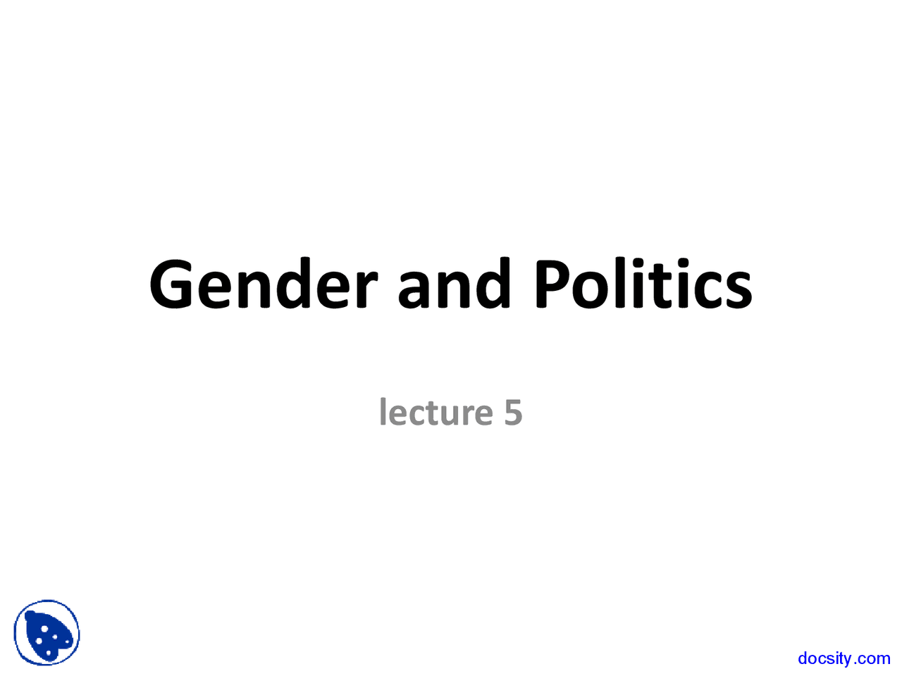 Gender And Politics Femininity And Masculinity Lecture Slides Docsity