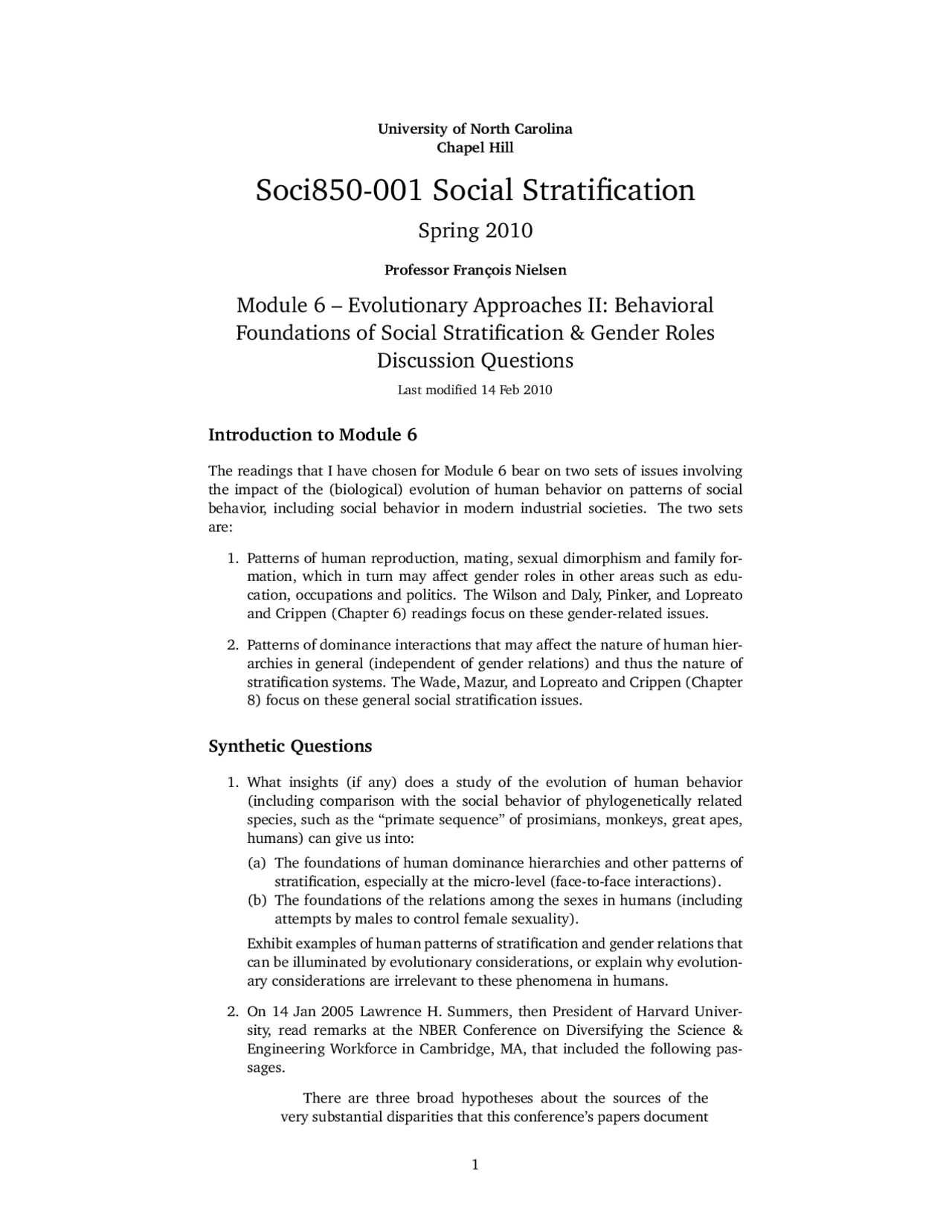 Human Reproduction Stratification Sociology Lecture Notes Docsity