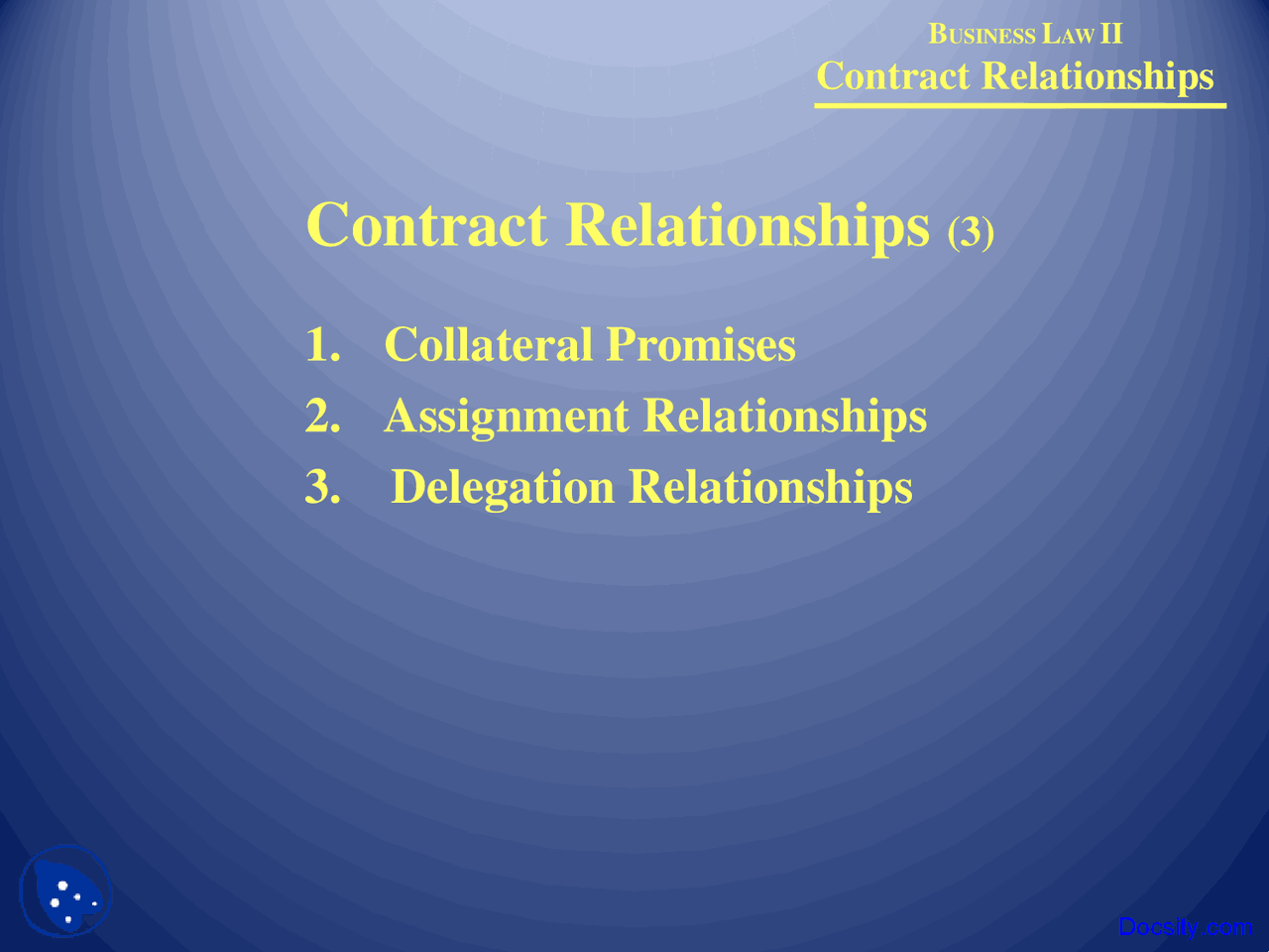 Contract Relationships Business Law Lecture Slides Docsity