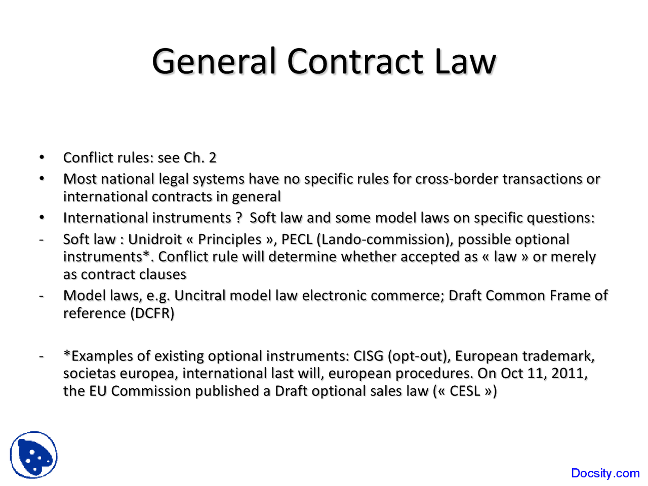 General Contract Law Business Law Lecture Slides Docsity