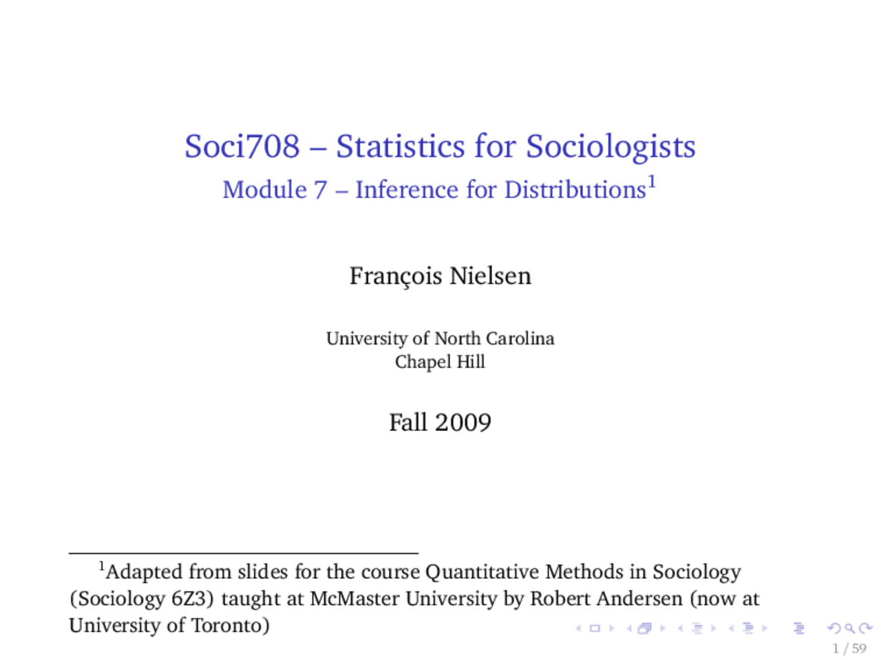 Inference for Distributions - Sociologist Statistics - Lecture Slides - Docsity