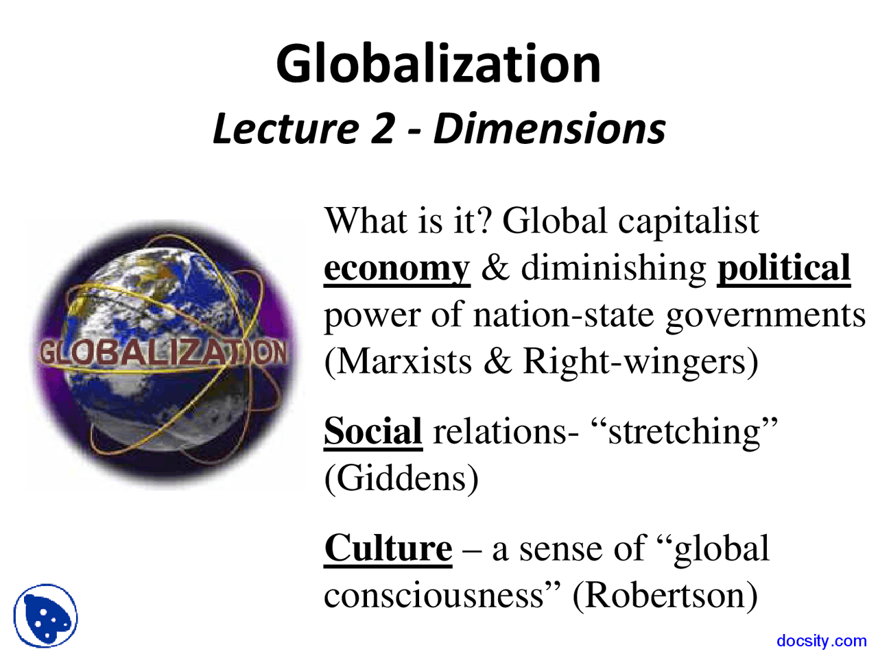 Dimensions Modernity And Social Theory Lecture Slides Docsity